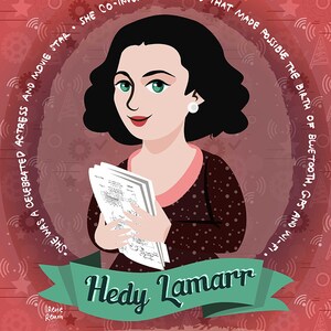 Famous Inventor Women in Science Wall Art Hedy Lamarr Inventor ...