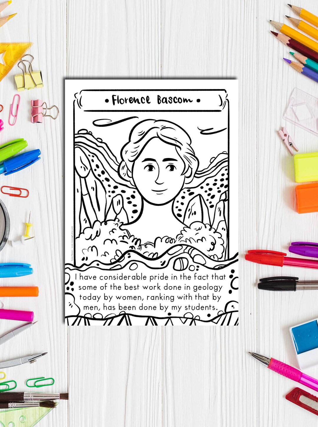 Florence Bascom Coloring Page Elementary Kid STEM Coloring - Etsy
