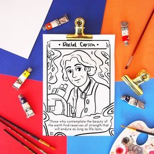 Coloring Page Women in Stem Rachel Carson Printable Drawing Silent ...
