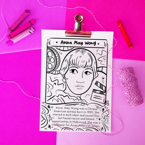Asian American Heritage Month AAPI Printable Coloring Page Anna May ...