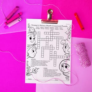 Women's History Month Crossword Puzzle: Educational Kids Activity ...