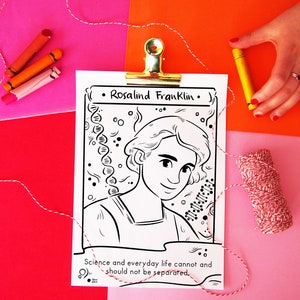 Science Coloring Page Printable Drawing ROSALIND FRANKLIN Quote ...