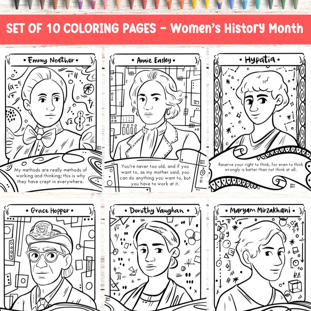 Women in STEM Coloring Pages: Science & Math Kit (PDF Printable) - Etsy