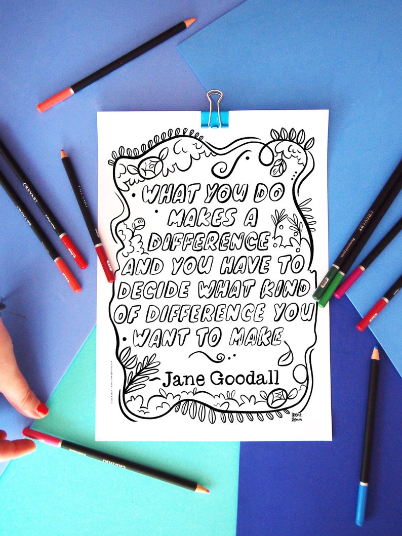 Women in Stem Coloring Page Jane Goodall Downloadable - Etsy