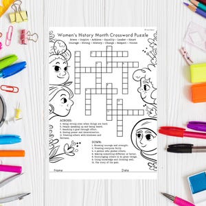 Women's History Month Crossword Puzzle: Educational Kids Activity ...