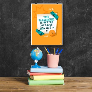 Classroom Poster Printable Positive Poster Motivational Print Yellow ...