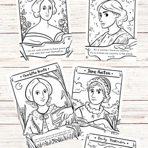 Women in Literature Downloadable Coloring Page Women Writer Literary ...