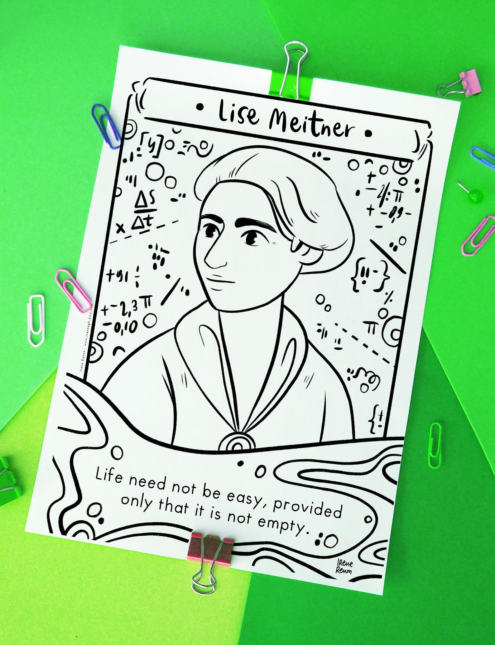 Lise Meitner Coloring Page: Women in Science Printable (PDF) - Etsy