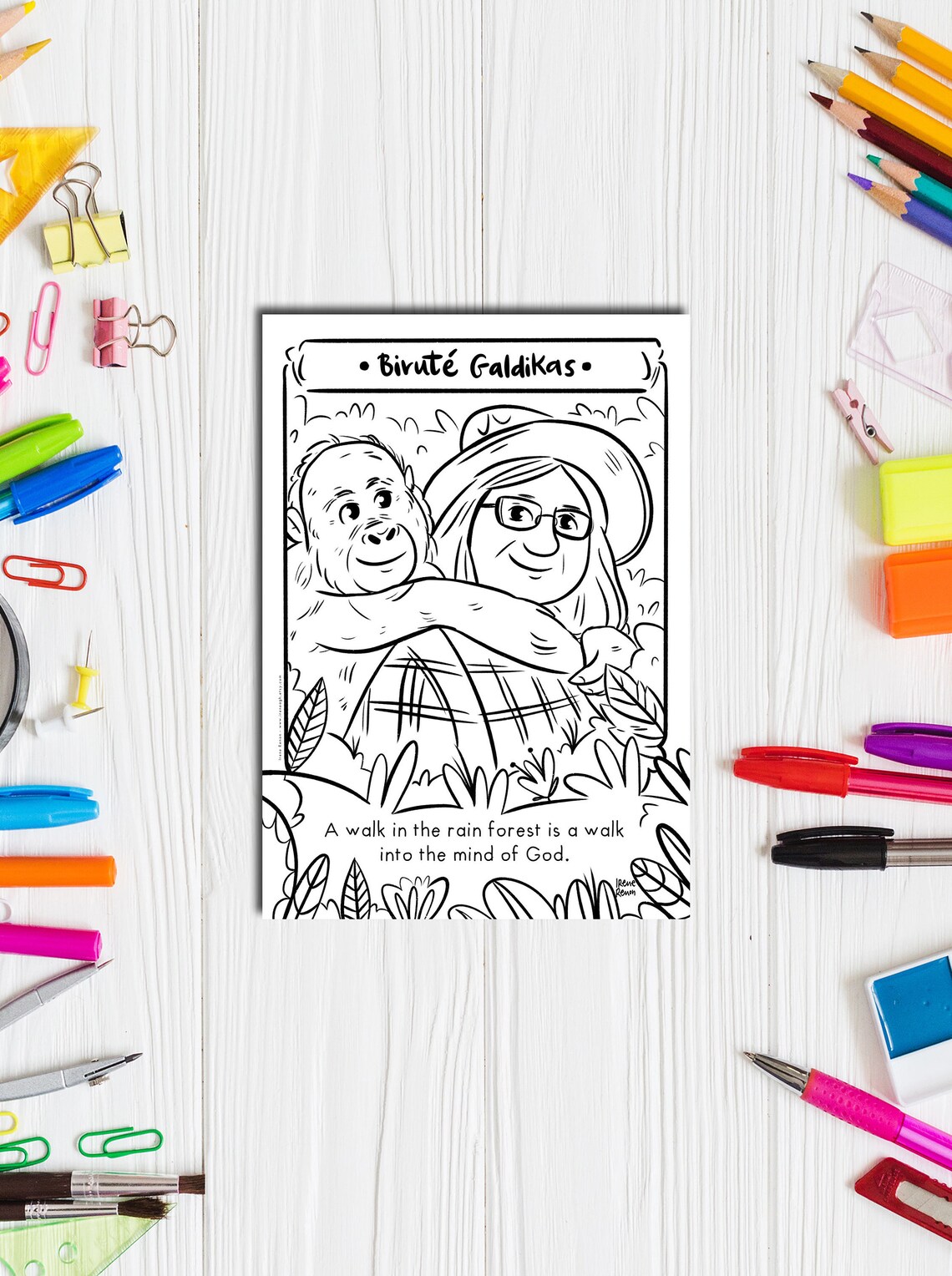 Science Coloring Page Women in Science Print Biruté - Etsy