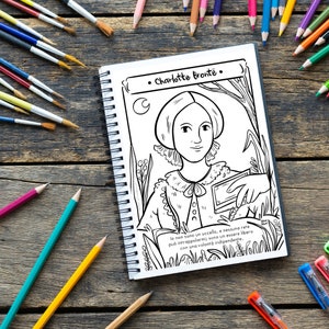 Women in Literature Charlotte Bronte Quote Coloring Page Downloadable ...