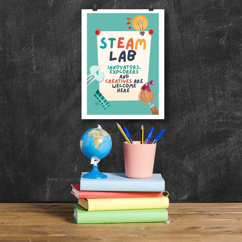 STEAM Lab Classroom Poster: Science Wall Art Decor (digital Download ...