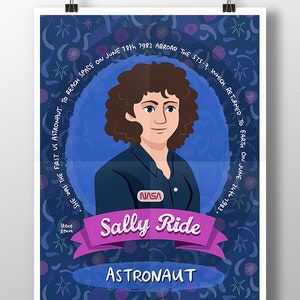 Sally Ride Astronaut Wall Art Astronaut Poster Women in Science Poster ...