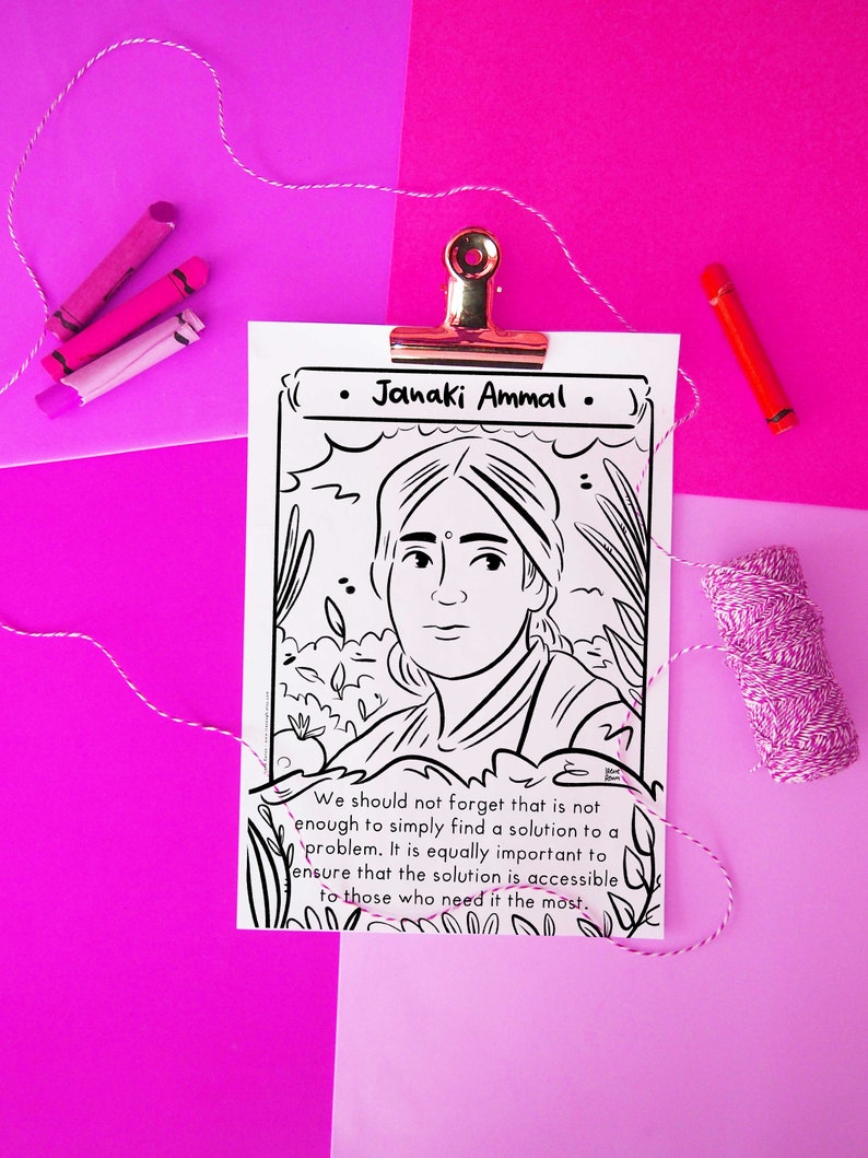 Janaki Ammal Botanist Coloring Page: Women in STEM (printable Drawing ...