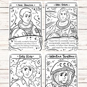 Women in Space Coloring Page Bundle Space Exploration Printable Drawing ...