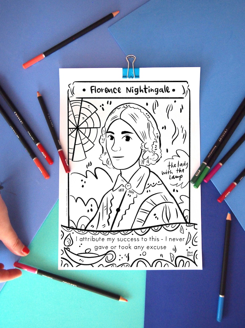 Florence Nightingale Coloring Page: Women in Medicine Printable ...