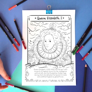 Queen Elizabeth I Coloring Page Women in History Elizabethan Era ...