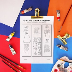 Women in Science Bookmark Printable Drawing for STEM Classroom Special ...
