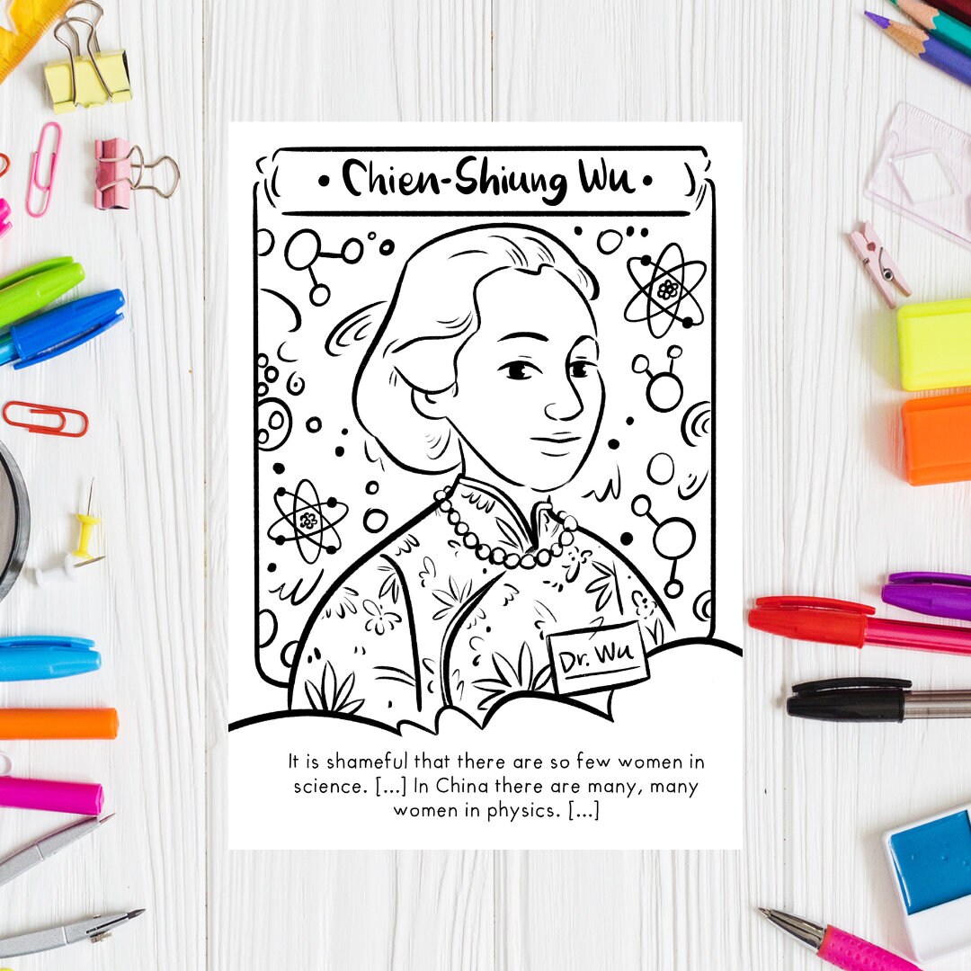 Aapi Month AANHPI Printable Coloring Page Women in Stem Chien Shiung Wu ...