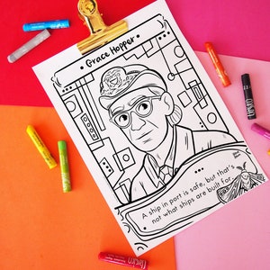 Grace Hopper Coloring Page: Women in Tech Printable (digital Download ...