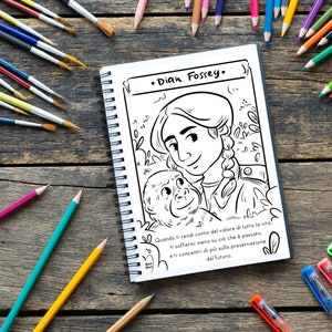 Women in Stem Coloring Page Dian Fossey Women in Science Quote Coloring ...