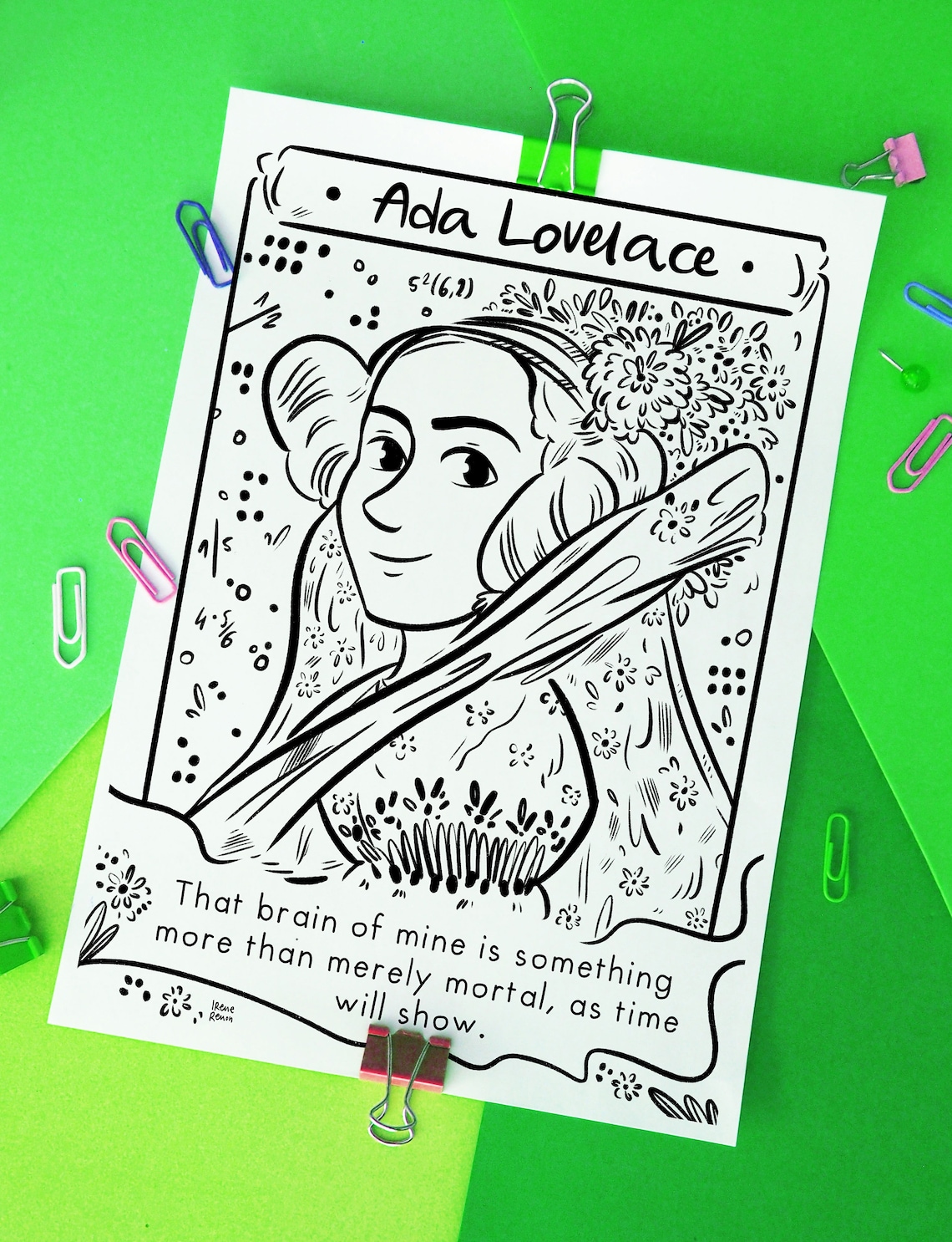 Ada Lovelace Coloring Page: Female Scientist Printable (digital ...