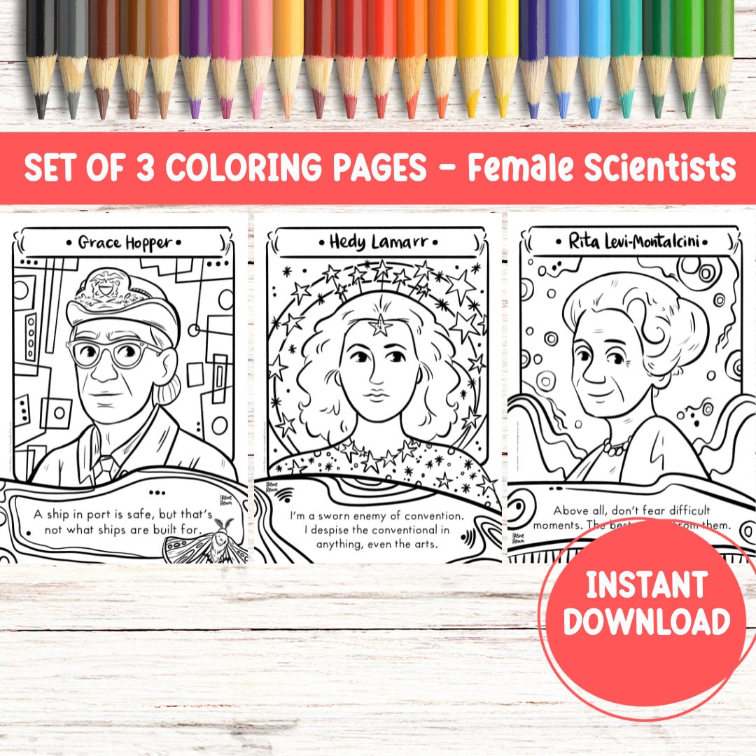 Female Scientists Coloring Pages: Women in STEM (digital Download) - Etsy