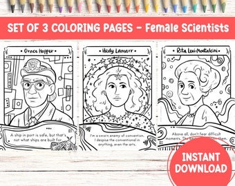 Women in Science Printable Coloring Pages | Women's History Month ...