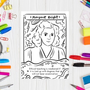 Printable Coloring Sheet Famous Inventor Coloring Page MARGARET KNIGHT ...