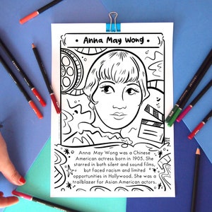 Asian American Heritage Month AAPI Printable Coloring Page Anna May ...