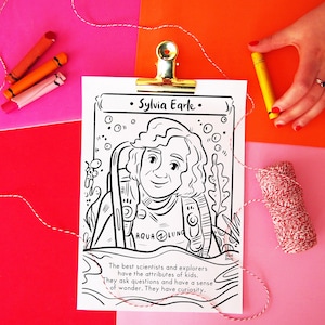 Science Coloring Page Printable Marine Conservation Women in Stem Print ...