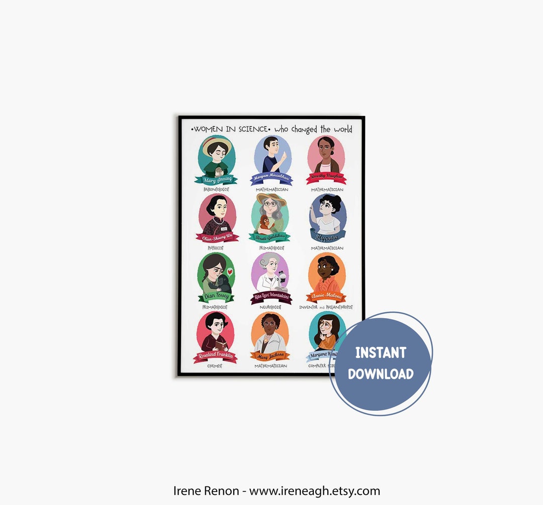 Printable Wall Art WOMEN IN STEM Printable Poster A4 Digital Download ...