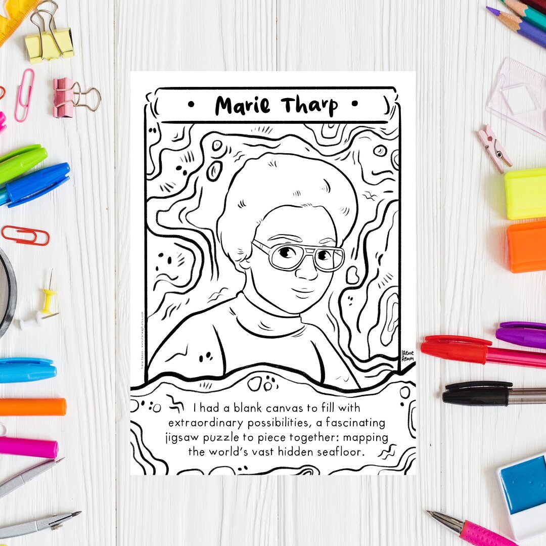 Coloring Page Women in Stem MARIE SHARP Coloring Sheet Science ...