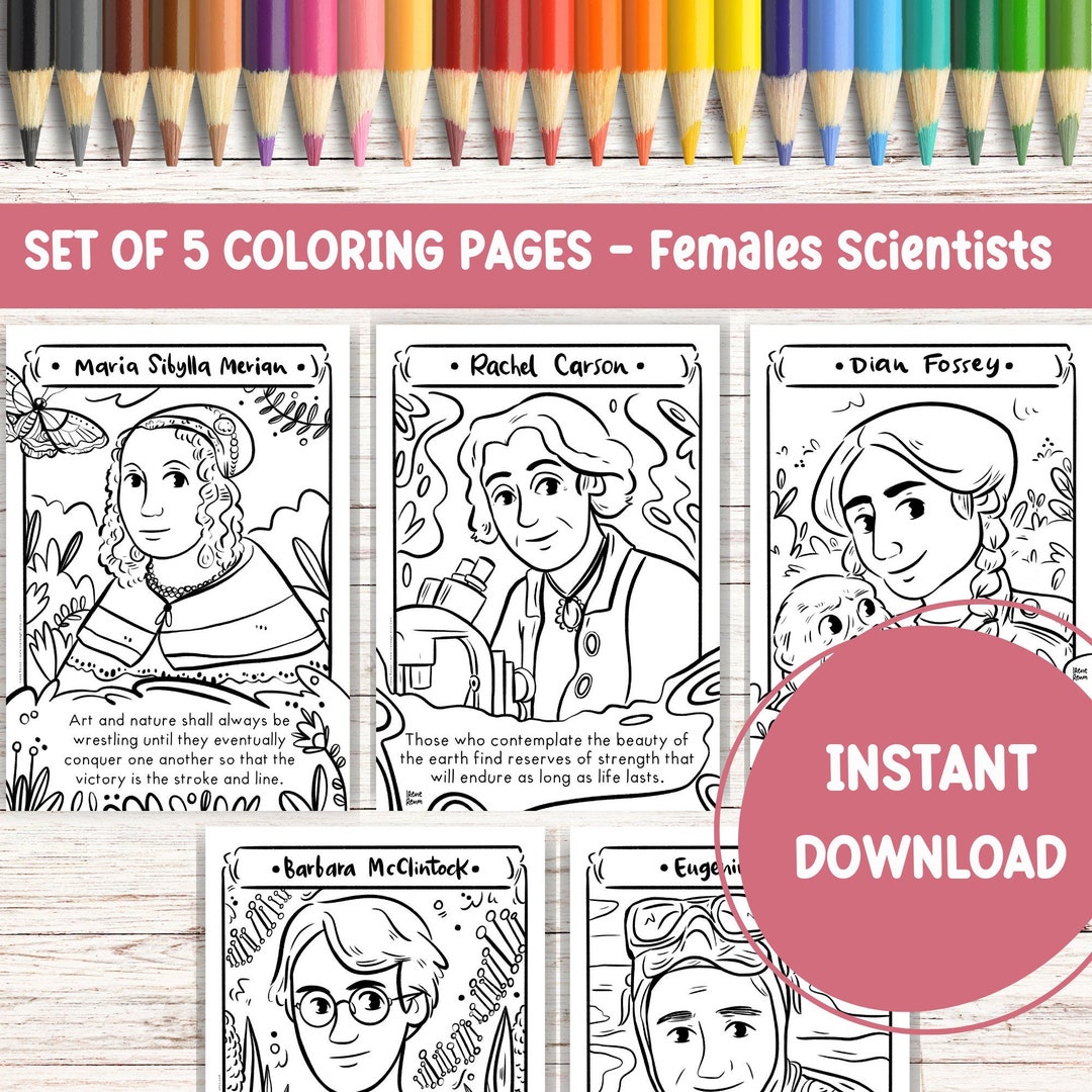 Printable Coloring Page Science Kit for Kid Women in Science - Etsy