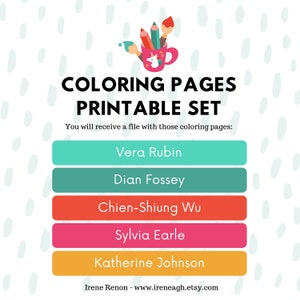 Science Coloring Page Women in Science Printable Drawing STEM Women ...