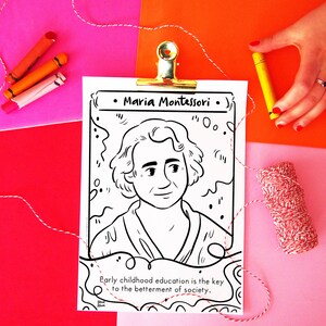 Maria Montessori Coloring Pages: Teacher Resource (digital Download) - Etsy