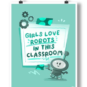 Printable Classroom Decor Robot Poster Printable Wall Art Classroom ...