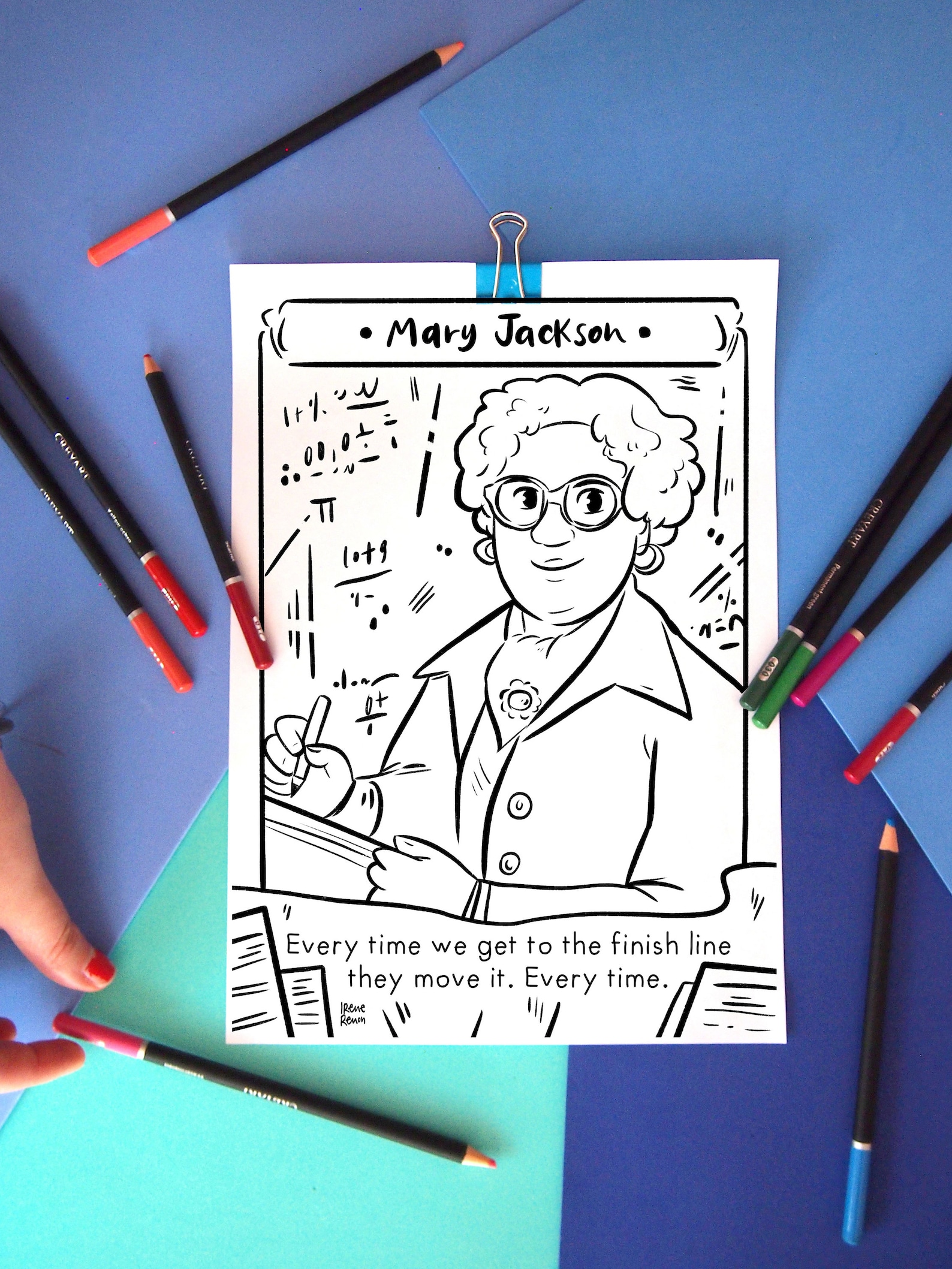MARY JACKSON Coloring Page Printable Drawing Digital - Etsy