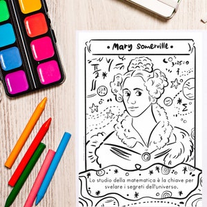Coloring Page Printable Mary Somerville Female Scientist Printable ...