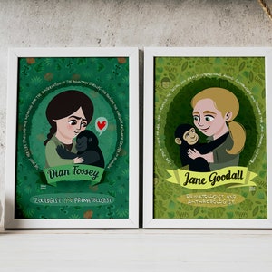 Women in Science Wall Art Women in STEM Classroom Decor Postcard Jane ...