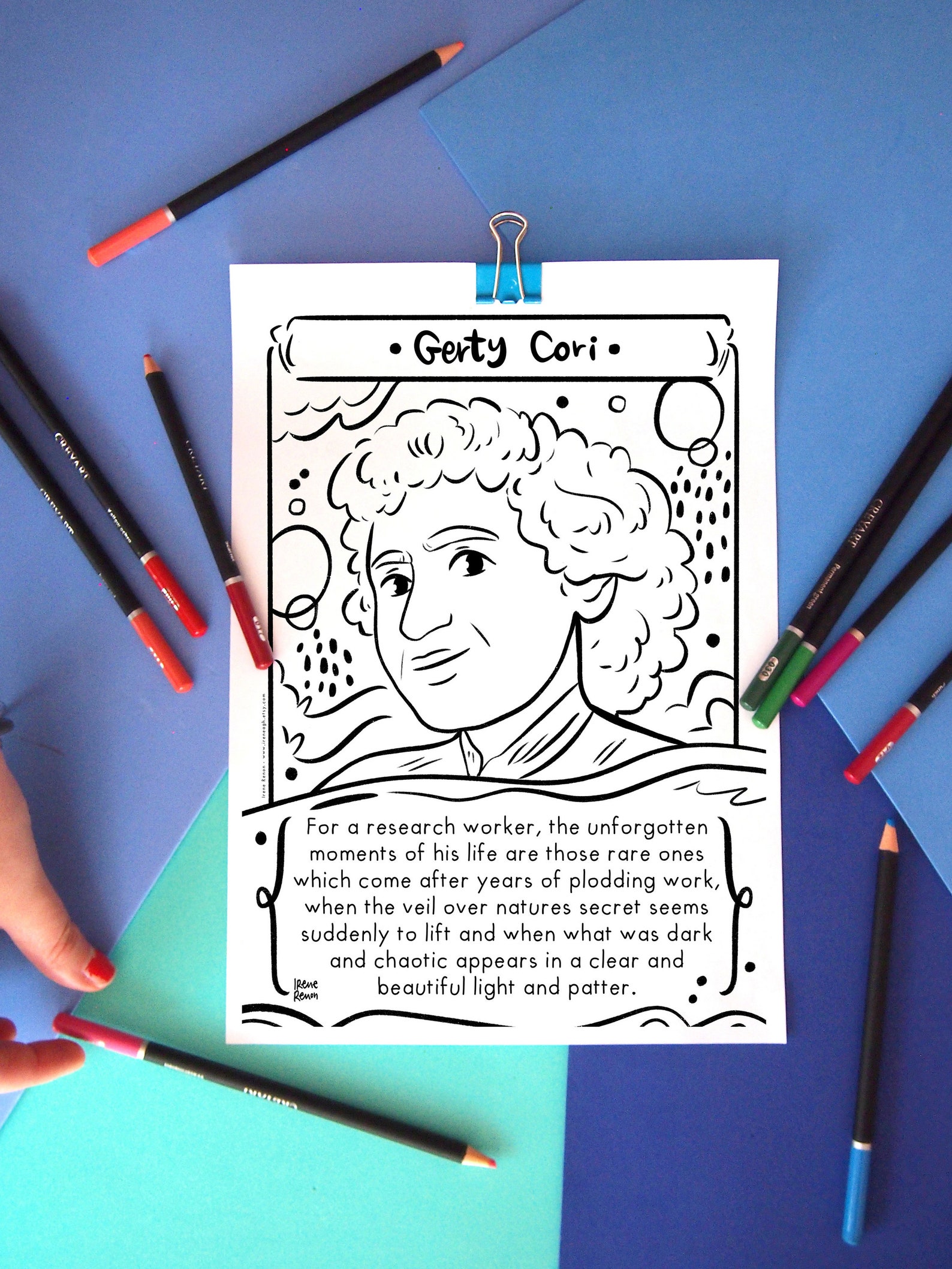 GERTY CORI Quote Coloring Page Printable Drawing - Etsy
