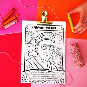 Dr. Michael Debakey Printable Coloring Page Medical Icon Coloring ...