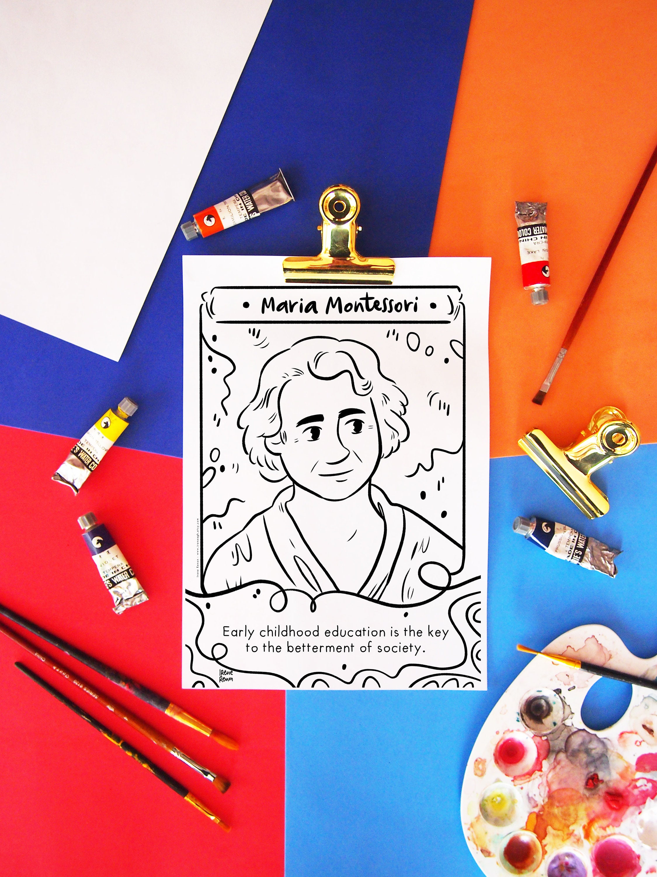 Maria Montessori Coloring Page: Inspirational Women in Science (digital ...
