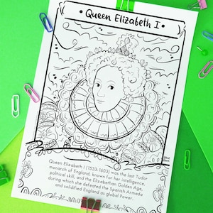 Queen Elizabeth I Coloring Page Women in History Elizabethan Era ...