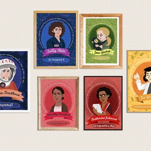 Women in Science Print Women in Stem Bundle Printable Postcard of ...