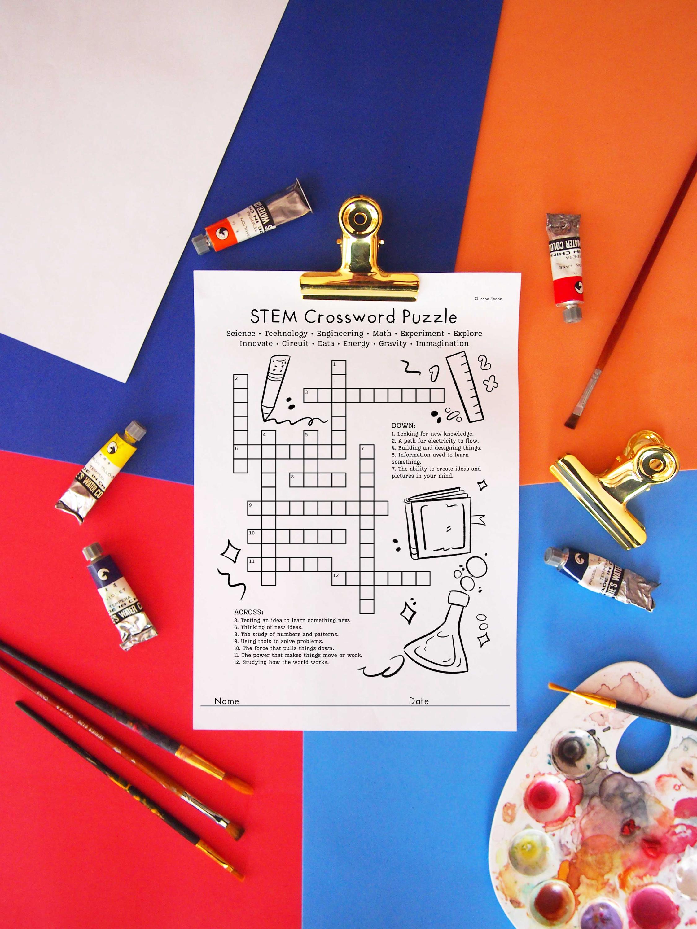 STEM Crossword Puzzle: Science Learning Activity (digital Download) - Etsy