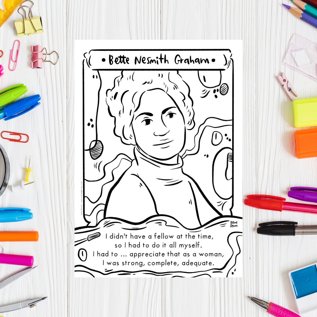 Famous Inventor BETTE NESMITH GRAHAM Coloring Page Women in Stem ...