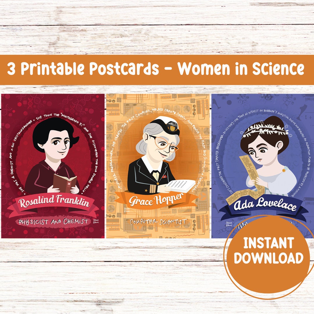 Women of Science Printable Postcard STEM Women Computer Science ...
