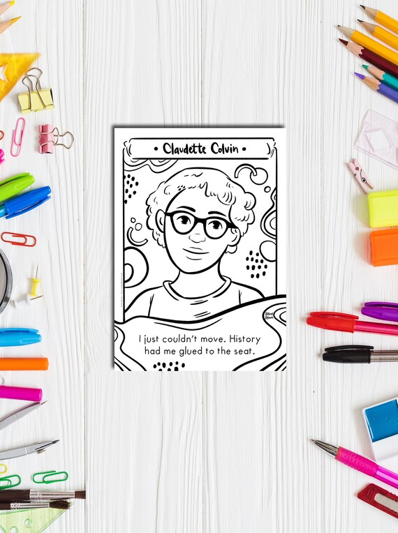 CLAUDETTE COLVIN Coloring Page Women in History Digital | Etsy UK