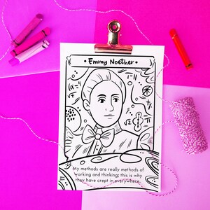 Printable Coloring Sheet Emmy Noether Quote Coloring Page Women in ...
