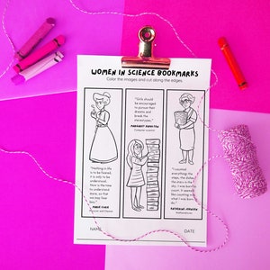 Women in Science Bookmark Printable Drawing for STEM Classroom Special ...
